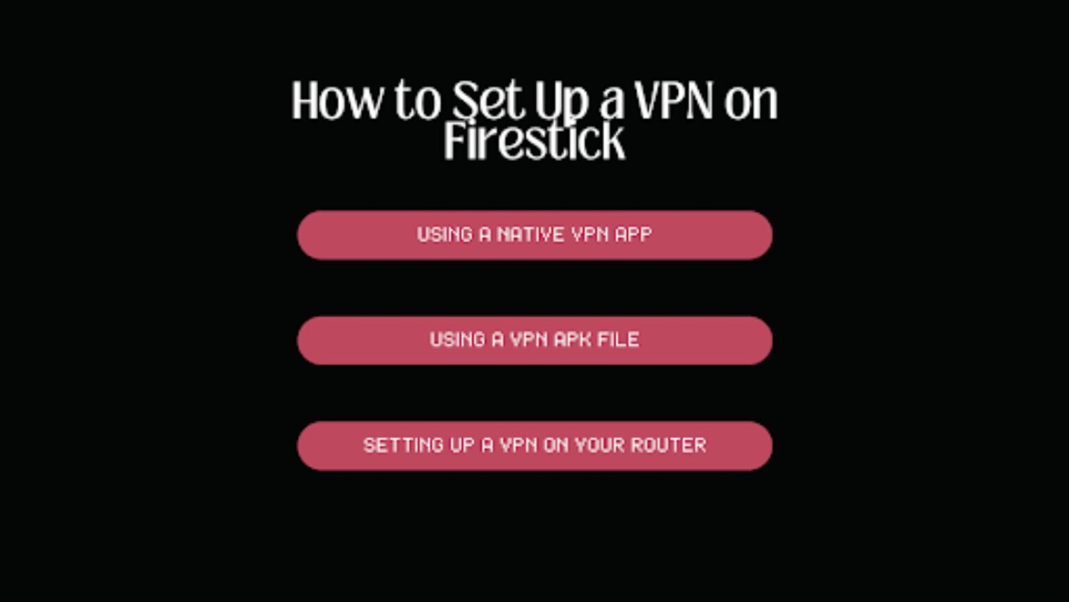 VPN for Firestick: How to Set Up and Use a VPN on Amazon Fire TV ...
